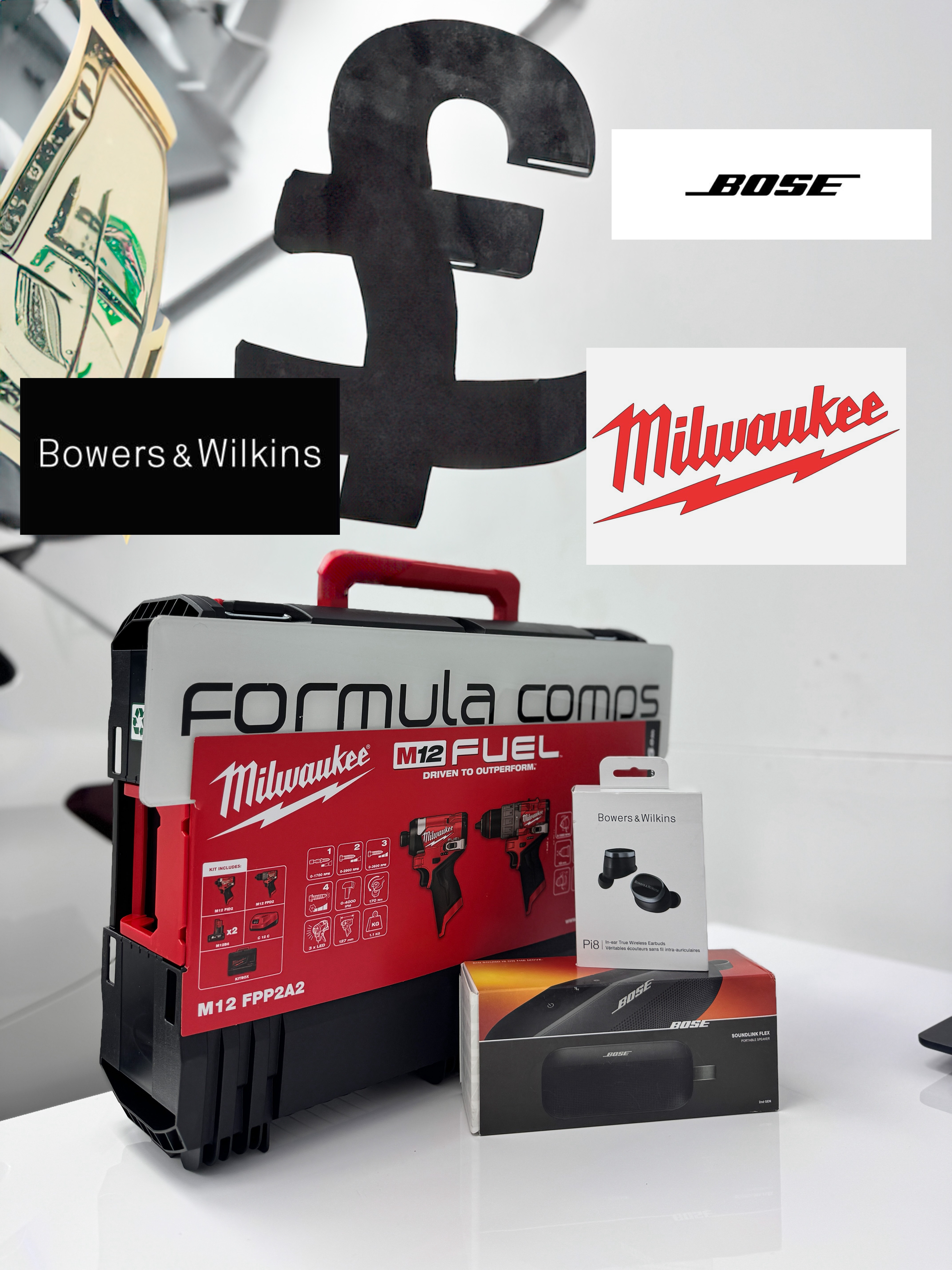 INSTANT WIN MILWAUKEE 12V DRILLS*BOSE SOUNDLINK*BOWERS&WILKINS Pi8*CASH ...